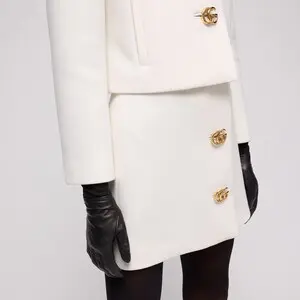 Gucci Double G Button Crêpe Skirt - White