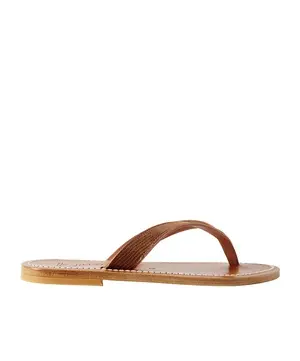 K.JACQUES Lizard-effect Leather Sandals - Brown