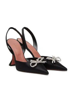 Amina Muaddi Satin High Heels