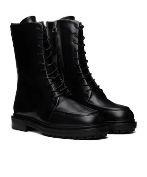 AeydĒ Plain Colour Leather Ankle Boots