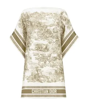 Dior Silk Top With Toile De Jouy Sauvage Print - Nude