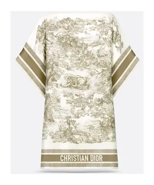 Dior Silk Top With Toile De Jouy Sauvage Print - Nude