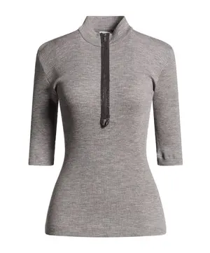 Brunello Cucinelli Jumpers With Zip - Grey