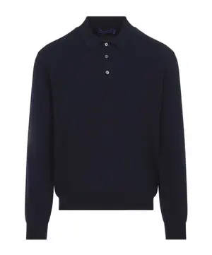Ralph Lauren Long-sleeve Knitted Polo Shirt - Blue