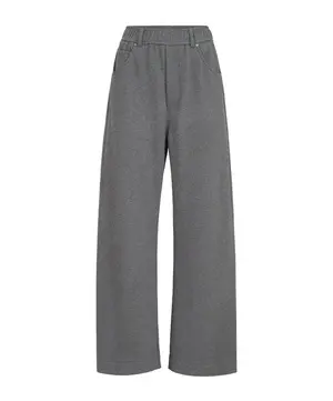Brunello Cucinelli Cotton Smooth French Terry Trousers - Dark Gray