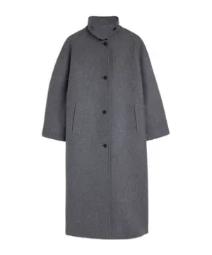 JIL SANDER Double Wool Coat - Fog