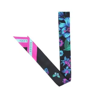 Gucci Printed Silk Scarf - Black