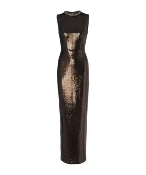 Roland Mouret Sequin-embellished Gown - Brown
