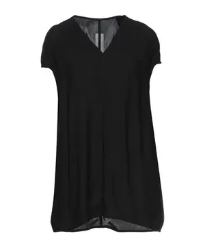 Rick Owens Solid-colored V-neck Short-sleeved Shirt - Black
