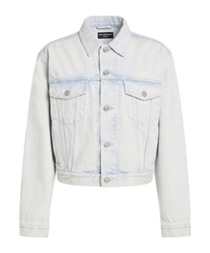 Balenciaga Lightwash Denim Jacket - Blue