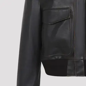 JIL SANDER Long-sleeve Leather Jacket With A Shirt Collar