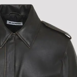 JIL SANDER Long-sleeve Leather Jacket With A Shirt Collar