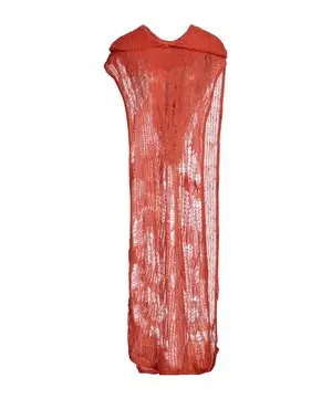 Rick Owens Minimalist Solidcolor Sleeveless Knit Hoodie - Orange