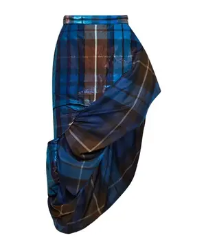 VIVIENNE WESTWOOD Plaid Midi Skirt - Bluebrown