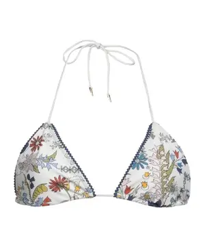 Tory Burch Floral Print Triangle Bikini Top - No