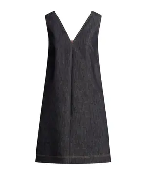 Brunello Cucinelli Denim Sleeveless Vneck Dress - Blue