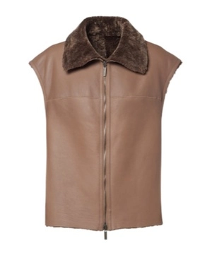 JOSEPH Nico Reversible Wool Vest - Brown