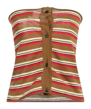 Marni Striped Strapless Top - Brown
