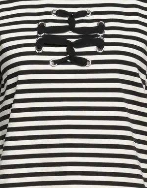Tory Burch Striped Lace-up T-shirt