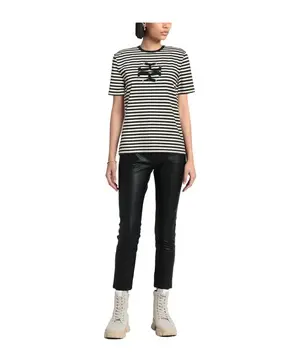 Tory Burch Striped Lace-up T-shirt