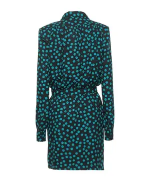 Saint Laurent Polka Dot Long Sleeve Dress