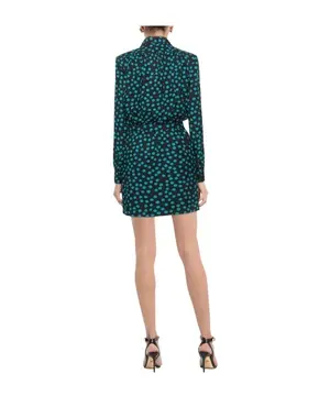 Saint Laurent Polka Dot Long Sleeve Dress