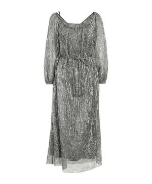 Tory Burch Metallic-finish Flared Skirt - Silver