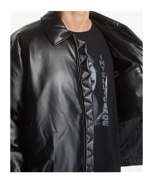 MISBHV Faux-leather Bomber Jacket