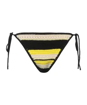 GANNI Striped Bikinis - Black