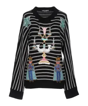 Dolce & Gabbana Striped Knitwear - Black