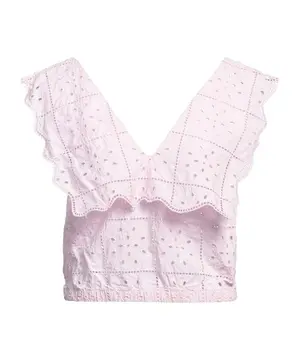 GANNI Sleeveless Lace Top - Pink