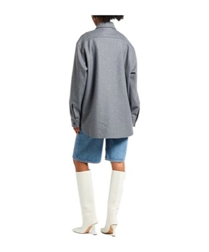 Max Mara Solidcolor Wool Shirt Jacket