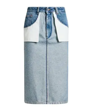 MAISON MARGIELA Mediumblue Denim Midi Skirt - Blue