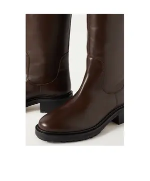AeydĒ Solid Color Leather Knee Boots