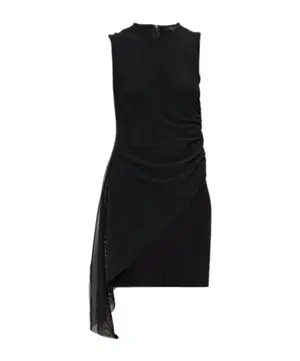 ALLSAINTS Sleeveless Ruched Asymmetric Mini Dress - Black