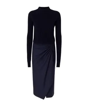 Pinko Ribbed-knit Pinstripe-pattern Dress