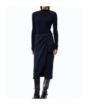 Pinko Ribbed-knit Pinstripe-pattern Dress