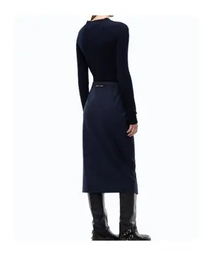 Pinko Ribbed-knit Pinstripe-pattern Dress