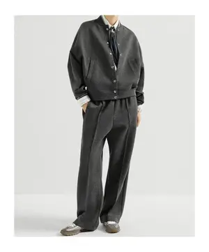 Brunello Cucinelli Techno Cotton And Cashmere Interlock Bomber Jacket