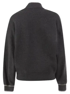 Brunello Cucinelli Techno Cotton And Cashmere Interlock Bomber Jacket - Anthracite