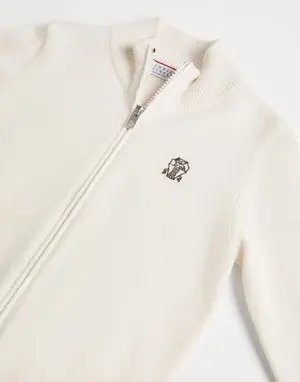 Brunello Cucinelli Embroidered-logo Zip-front Cardigan