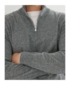Brunello Cucinelli Mouliné Cashmere Sweater With Half Zip
