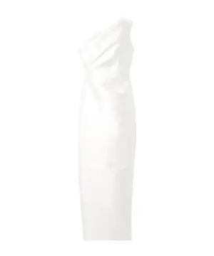 Solace One-shoulder Satin Twill Gown - White