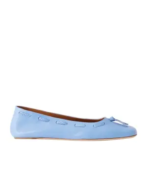 Staud Woven Leather Ballet Flats - Blue
