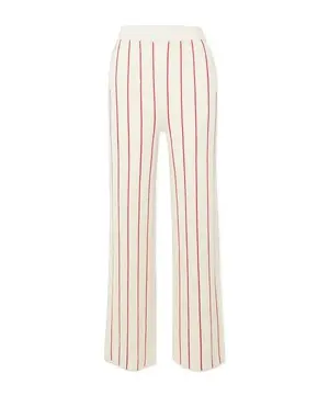 Perfect Moment Slalom Striped Merino Wool Leggings - White