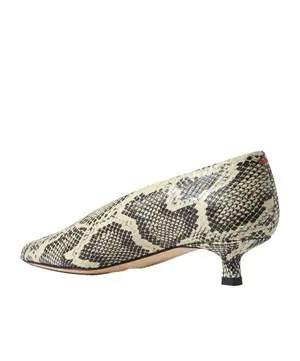 AeydĒ Snake-print Pointed-toe Kitten Heel Pumps