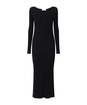 Le Kasha Ribbed Cashmere Maxi Dress - Black