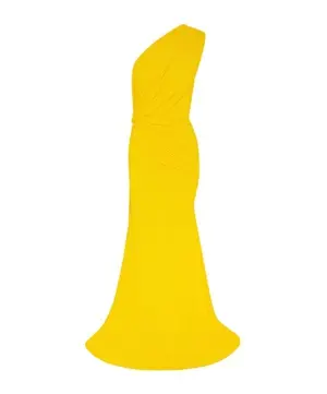 Alex Perry One Shoulder Drape Gown - Yellow