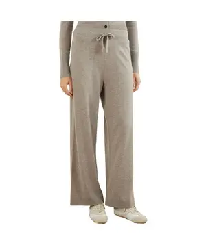 Le Kasha Ribbed Organic Cashmere Wide-leg Pants