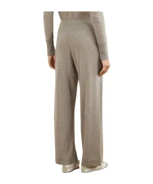 Le Kasha Ribbed Organic Cashmere Wide-leg Pants